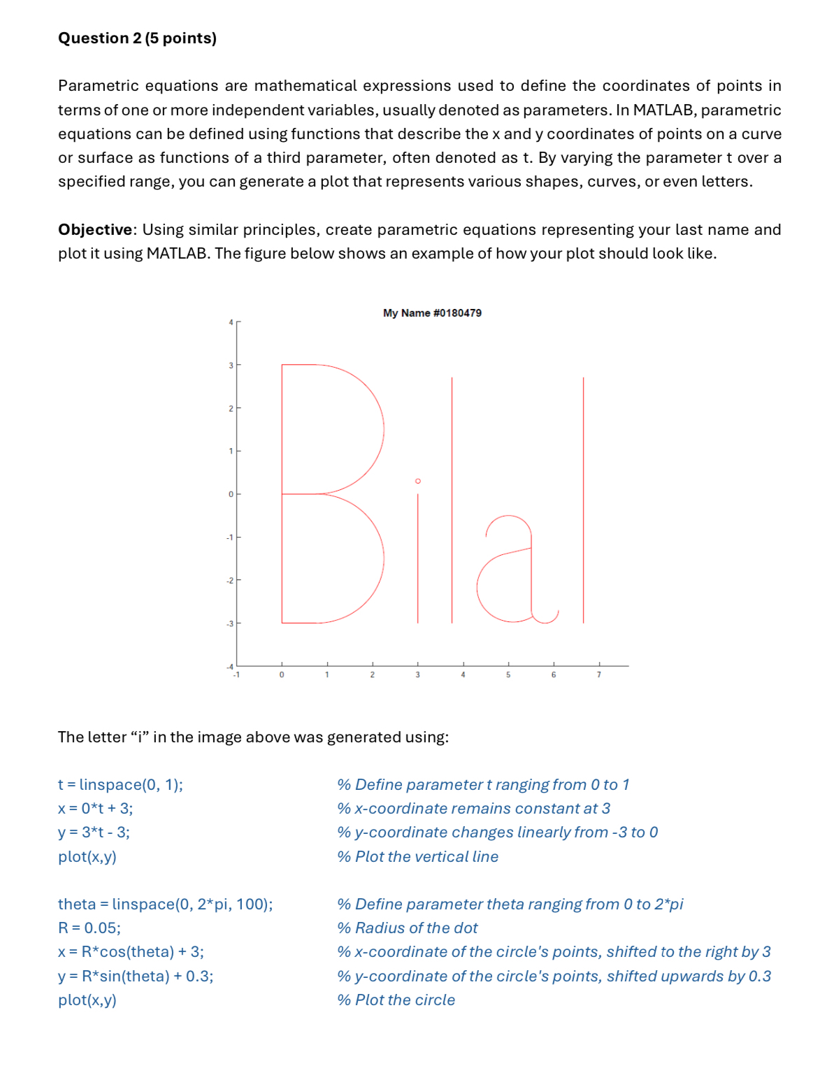 Question 2 (5 ﻿points)Parametric equations are | Chegg.com