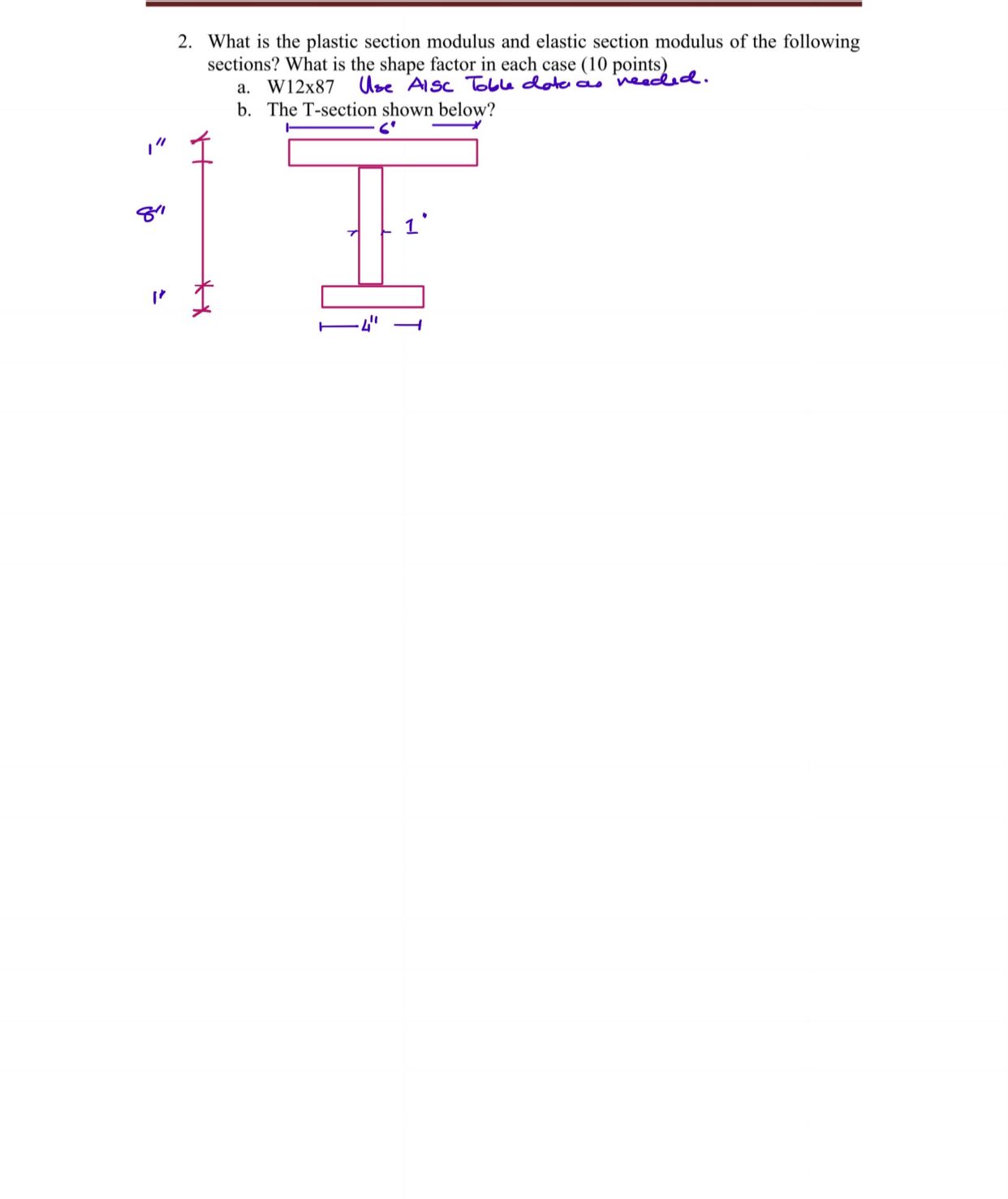 What is the plastic section modulus and elastic | Chegg.com