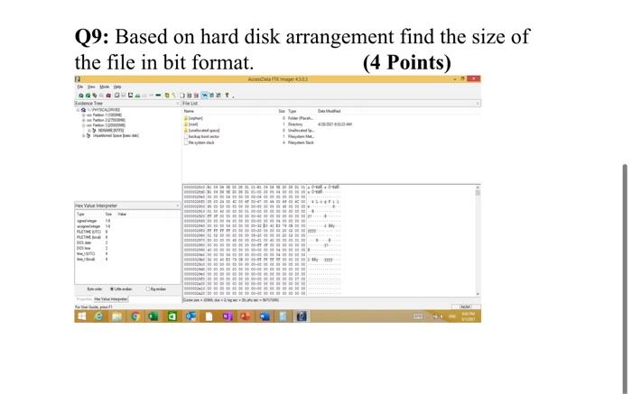 Q9: Based on hard disk arrangement find the size of | Chegg.com
