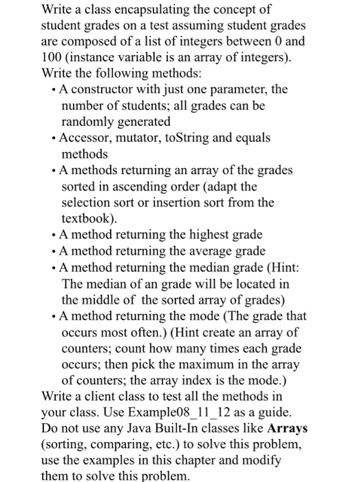 Solved Write a class encapsulating the concept of student | Chegg.com