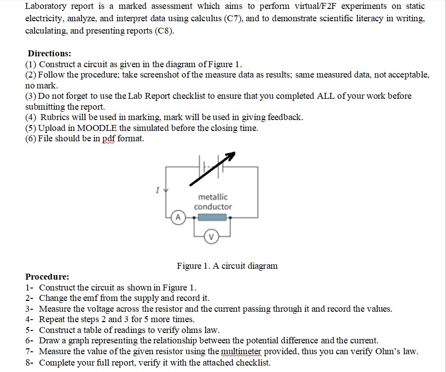 Solved Laboratory report is a marked assessment which aims | Chegg.com