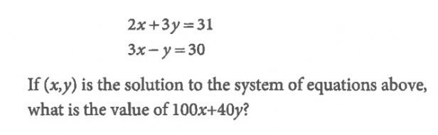 Solved 2x+3y=313x-y=30If (x,y) ﻿is the solution to the | Chegg.com