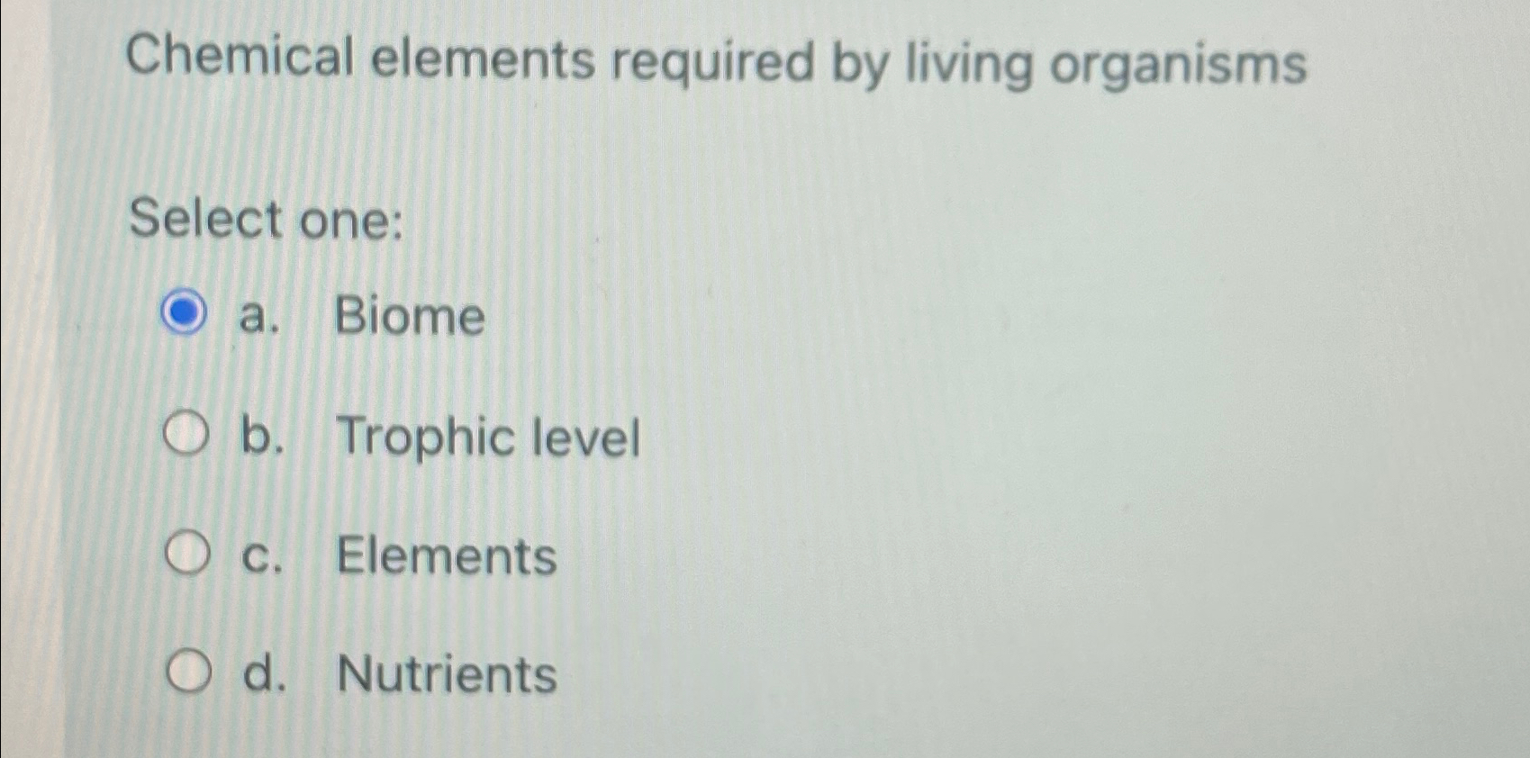 Solved Chemical elements required by living organismsSelect | Chegg.com