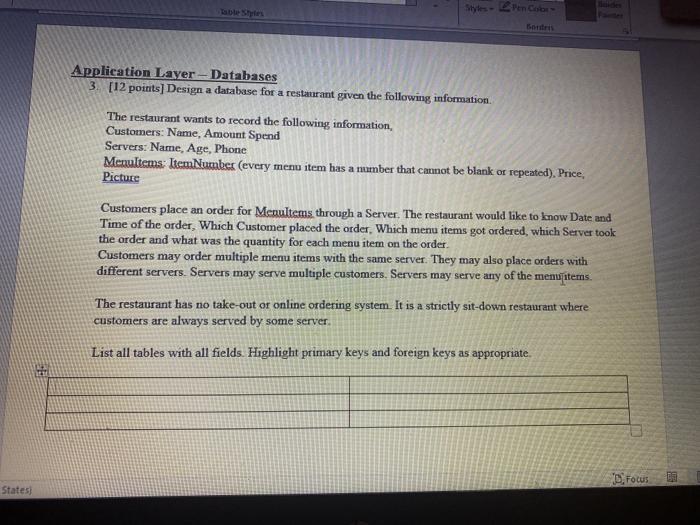 Solved Styles - Application Layer - Databases 3. [12 points] | Chegg.com
