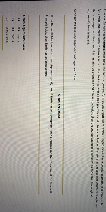 Solved A successful counterexample must have the same | Chegg.com