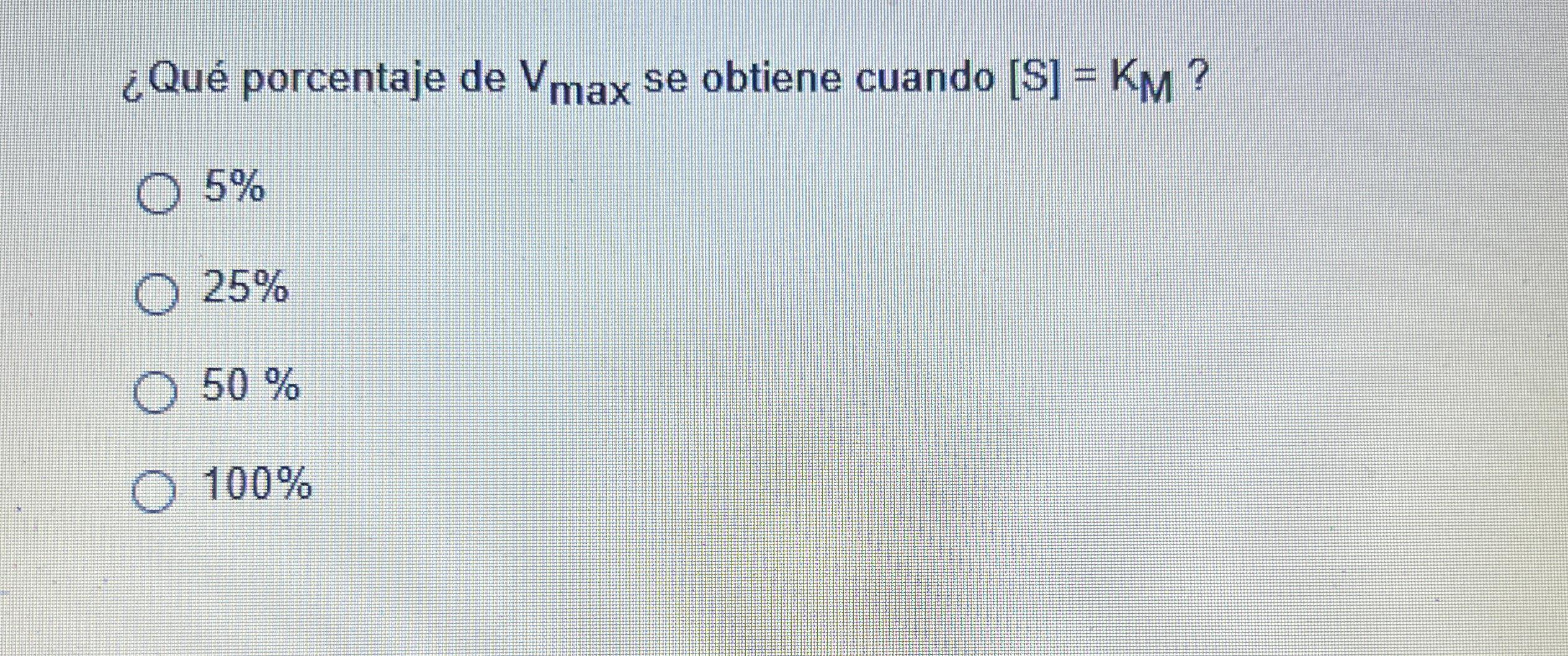 ¿Qué ﻿porcentaje de Vmax ﻿se obtiene cuando | Chegg.com