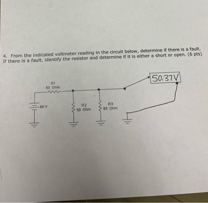 Solved 4. From the indicated voltmeter reading in the | Chegg.com