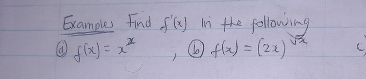 Solved Examples Find f'(x) ﻿in the | Chegg.com