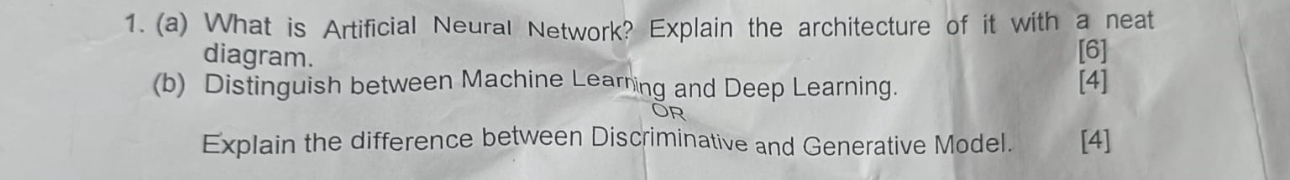 Solved (a) ﻿What is Artificial Neural Network? Explain the | Chegg.com