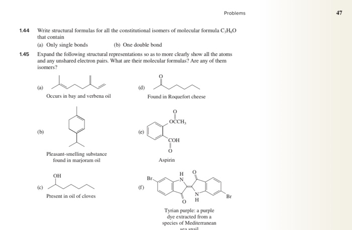 Solved Problems 1.44 Write structural formulas for all the | Chegg.com