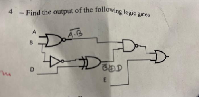 Solved 4− Find the output of the following logic gates | Chegg.com