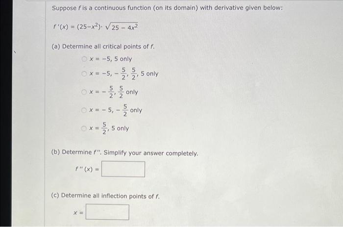 Solved Suppose fis a continuous function (on its domain) | Chegg.com