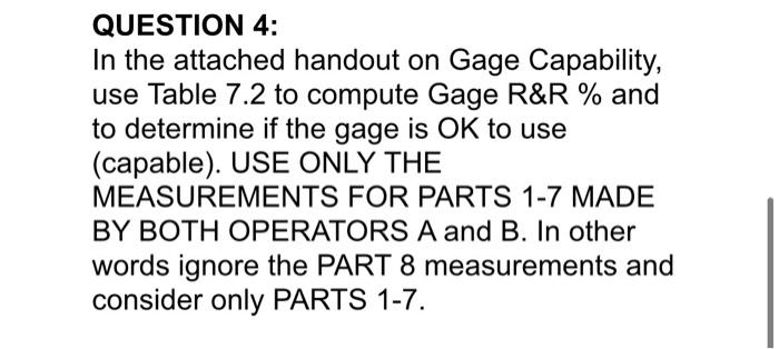 QUESTION 4: In the attached handout on Gage | Chegg.com
