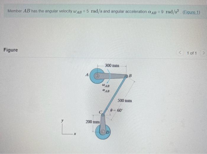 Solved Member AB has the angular velocity ωAB=5rad/s and | Chegg.com