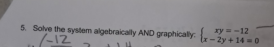 Solved Solve the system algebraically AND graphically: | Chegg.com