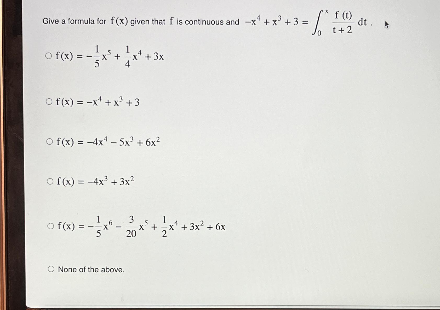 Solved Give a formula for f(x) ﻿given that f ﻿is continuous | Chegg.com