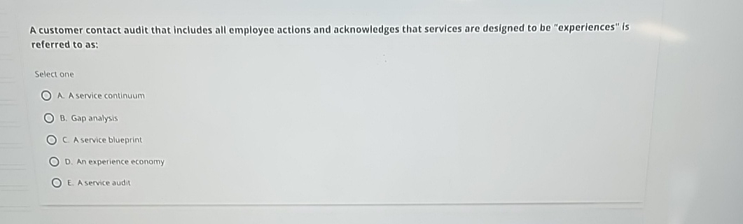 Solved A customer contact audit that includes all employee | Chegg.com