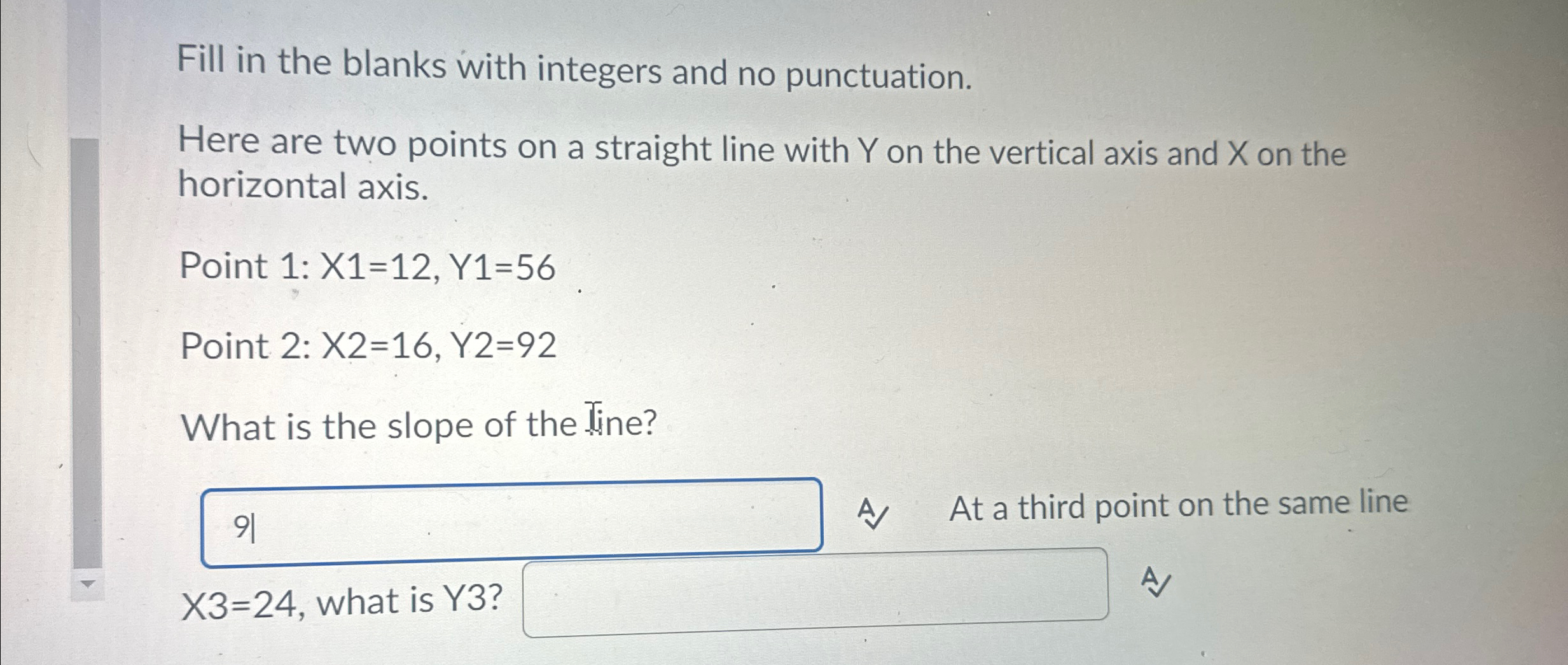 Solved Fill in the blanks with integers and no | Chegg.com