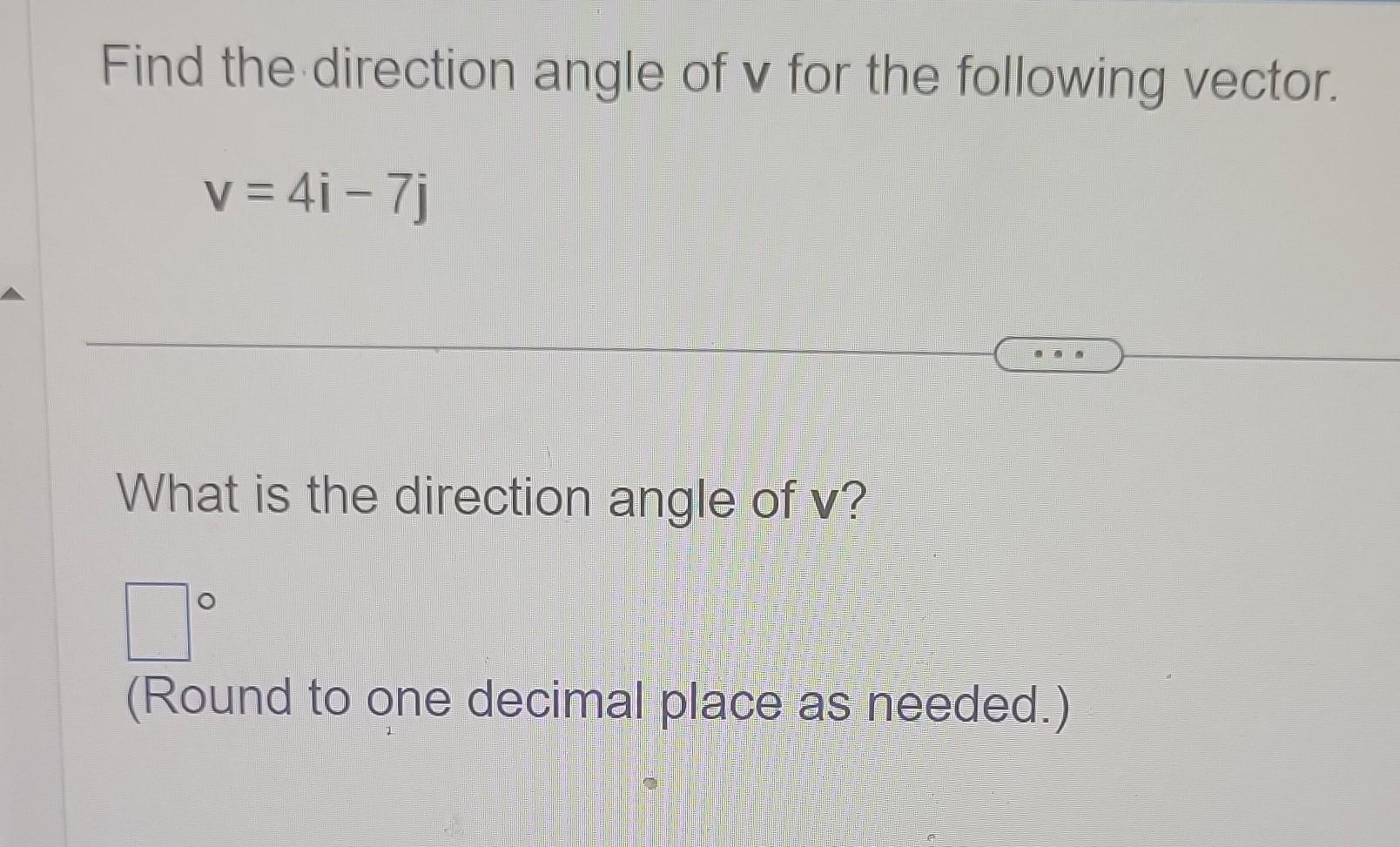 Solved Find the direction angle of v for the following | Chegg.com