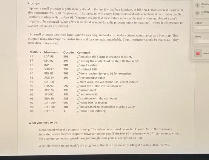 Solved Problem Suppose a small progam is permanently stored | Chegg.com