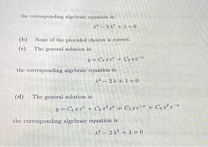Solved \\#4 (2 points) The following is a 4th-order linear, | Chegg.com