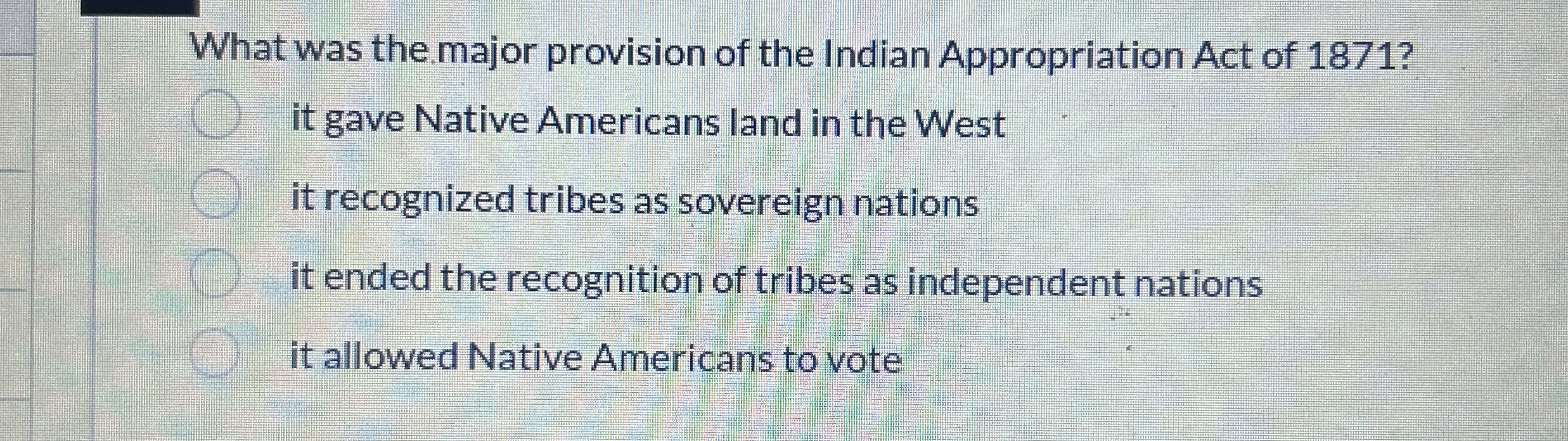 Solved What was the major provision of the Indian | Chegg.com