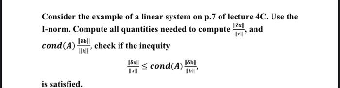 Solved Consider the example of a linear system on p.7 of | Chegg.com