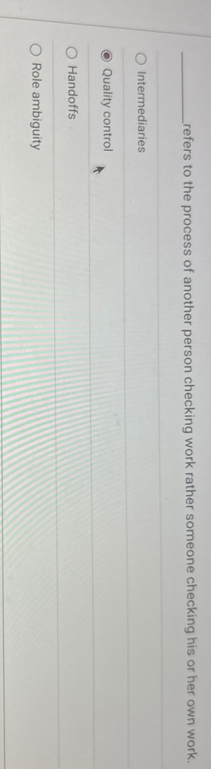 Solved refers to the process of another person checking work | Chegg.com