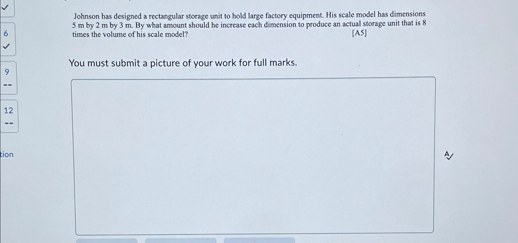 Solved Johnson has designed a rectangular storage unit to | Chegg.com