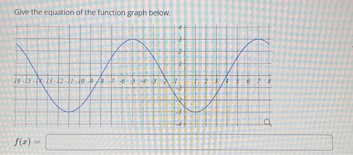 Solved Give the equation of the function graph below. | Chegg.com