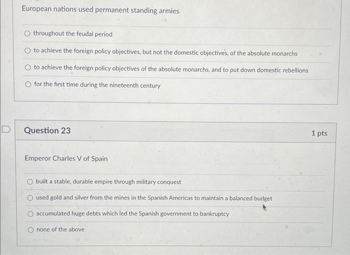 European nations used permanent standing armies | Chegg.com