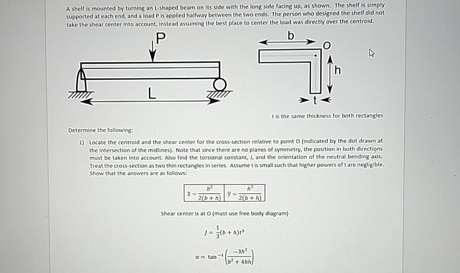 Solved A shelf is mounted by turning an L-shaped beam on its | Chegg.com