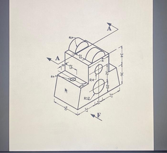 Solved - For the shown object, draw the full-frontal | Chegg.com