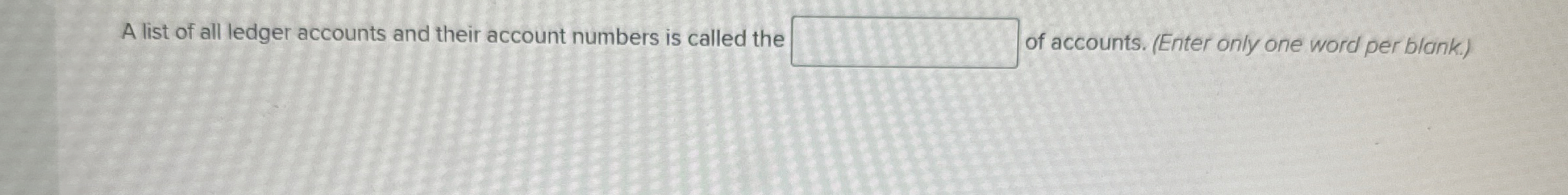 Solved A list of all ledger accounts and their account | Chegg.com