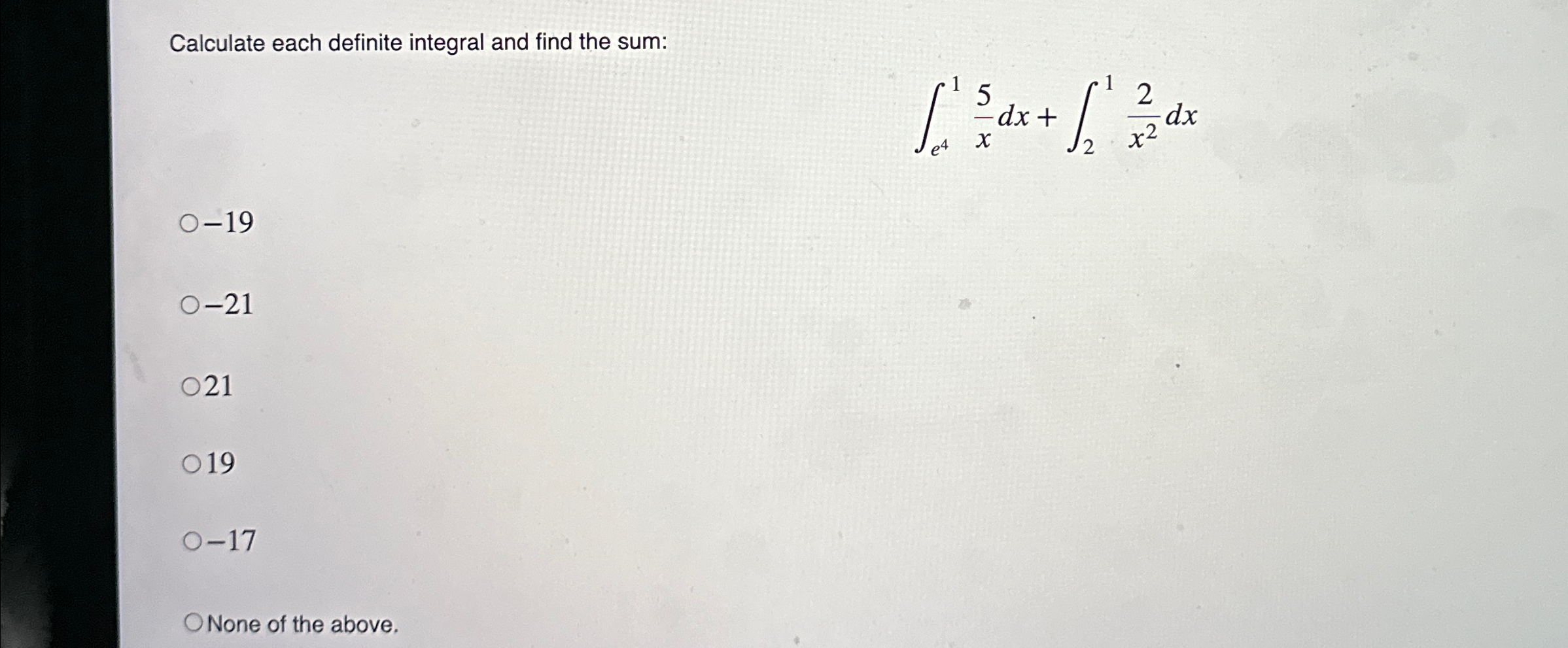 Solved Calculate each definite integral and find the | Chegg.com