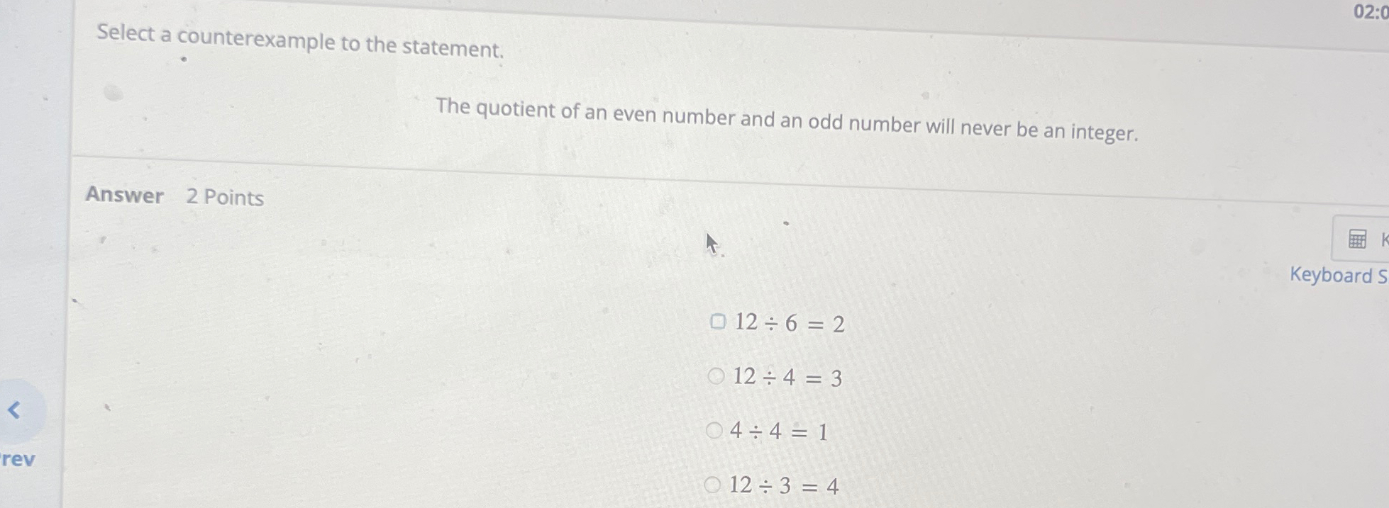 Solved Select a counterexample to the statement.The quotient | Chegg.com