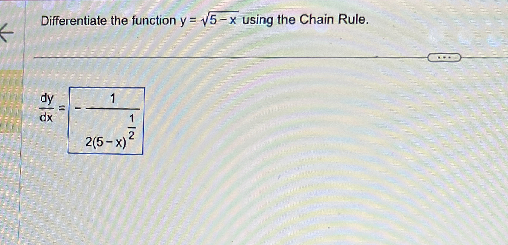 Solved Differentiate the function y=5-x2 ﻿using the Chain | Chegg.com
