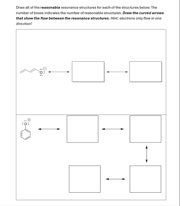 Solved Draw all of the reasonable resonance structures for | Chegg.com
