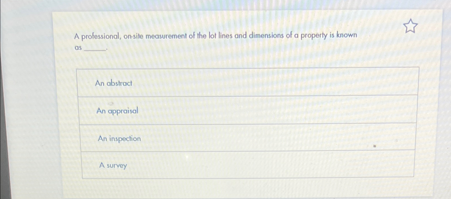 Solved A professional, on-site measurement of the lot lines | Chegg.com