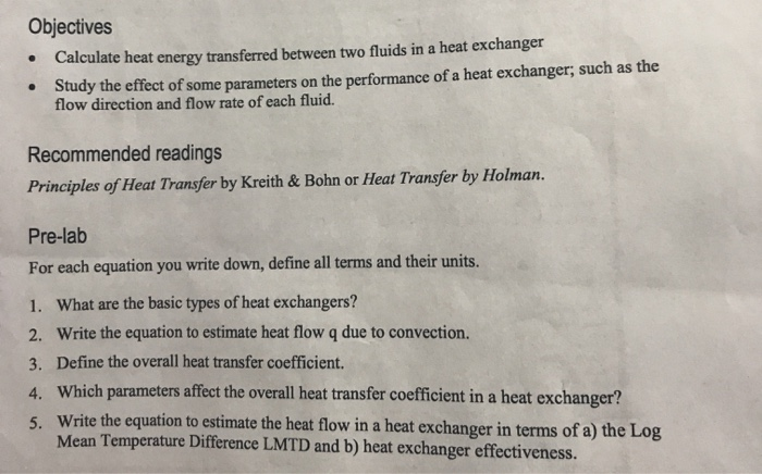 Solved Objectives Calculate heat energy transferred between | Chegg.com
