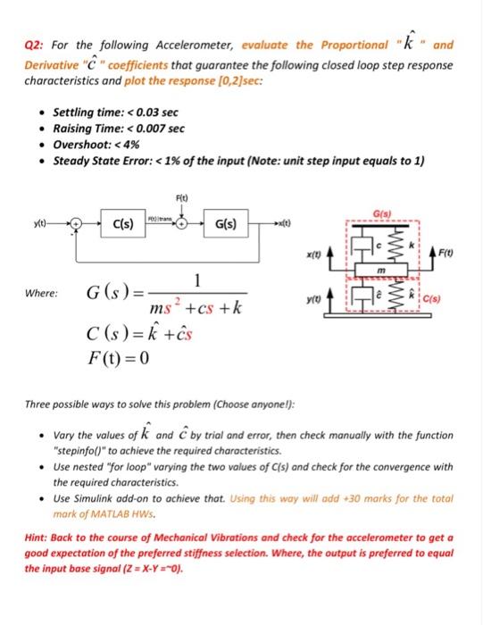 Solved Given the following Accelerometer device described in | Chegg.com