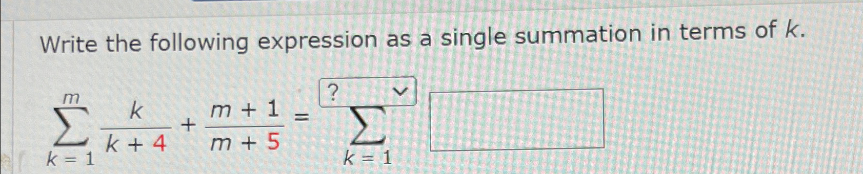 Solved Write the following expression as a single summation | Chegg.com