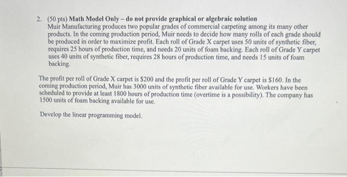 Solved this is a introduction to mathematical modeling in | Chegg.com