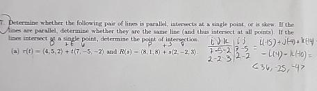 Solved Determine whether the following pair of lines is | Chegg.com