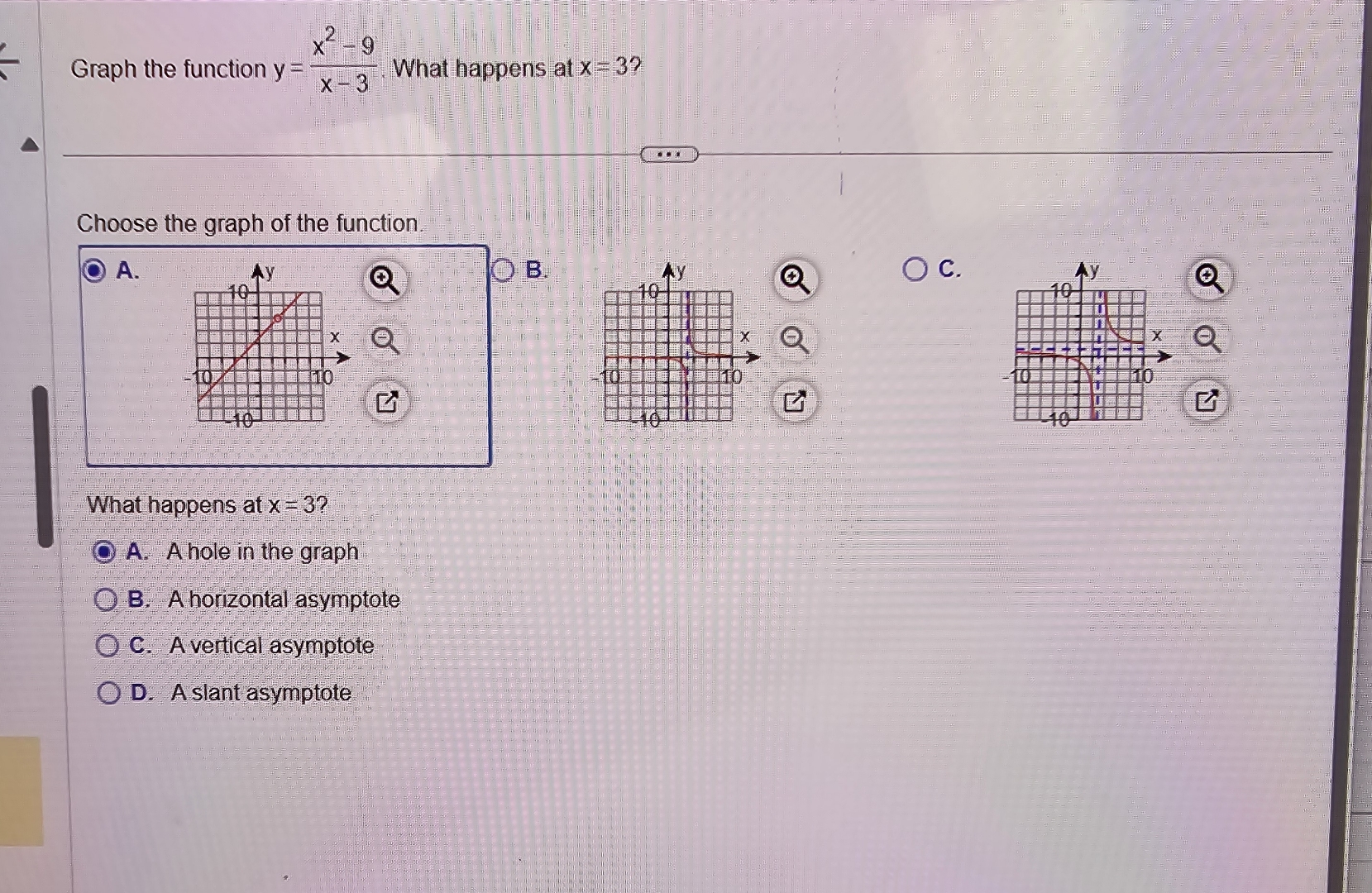 Solved Graph the function y=x2-9x-3. ﻿What happens at | Chegg.com