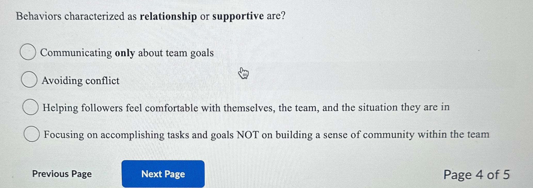 Solved Behaviors characterized as relationship or supportive | Chegg.com