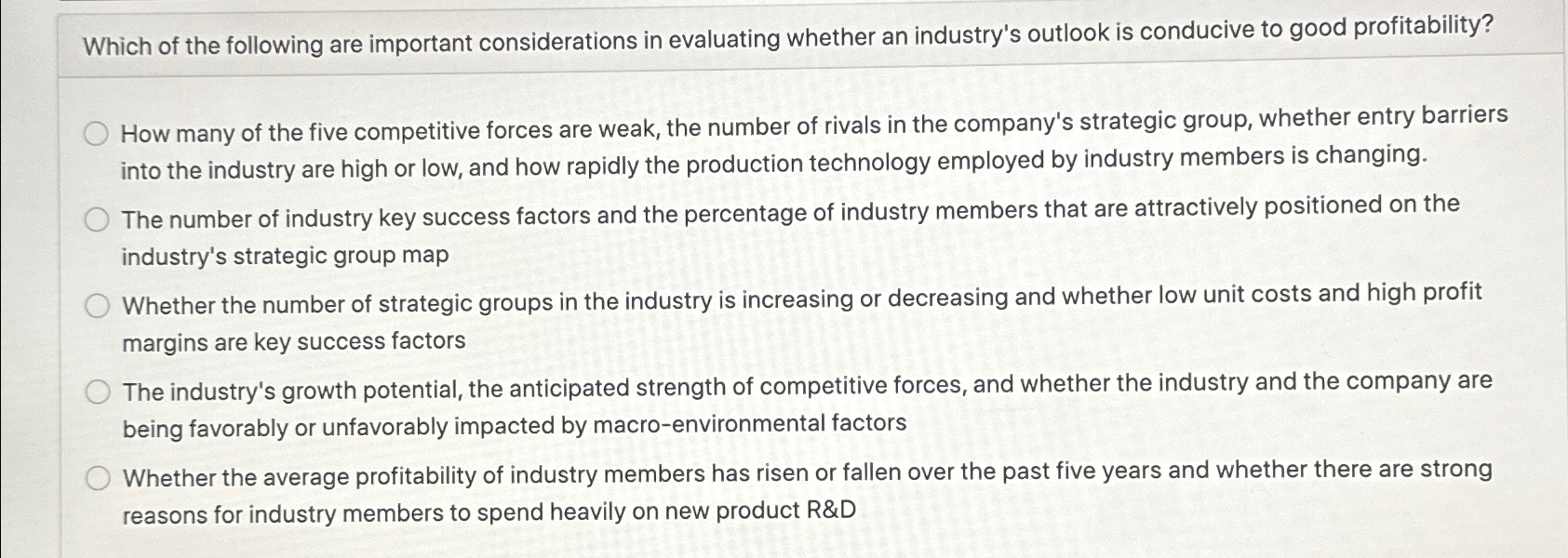 Solved Which of the following are important considerations | Chegg.com