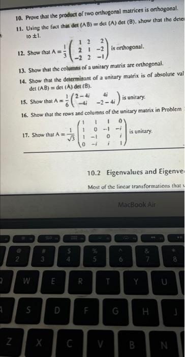 Solved 10. Prove that the product of two orthogonal matrices | Chegg.com