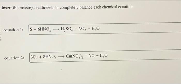 Solved Insert the missing coefficients to completely balance | Chegg.com