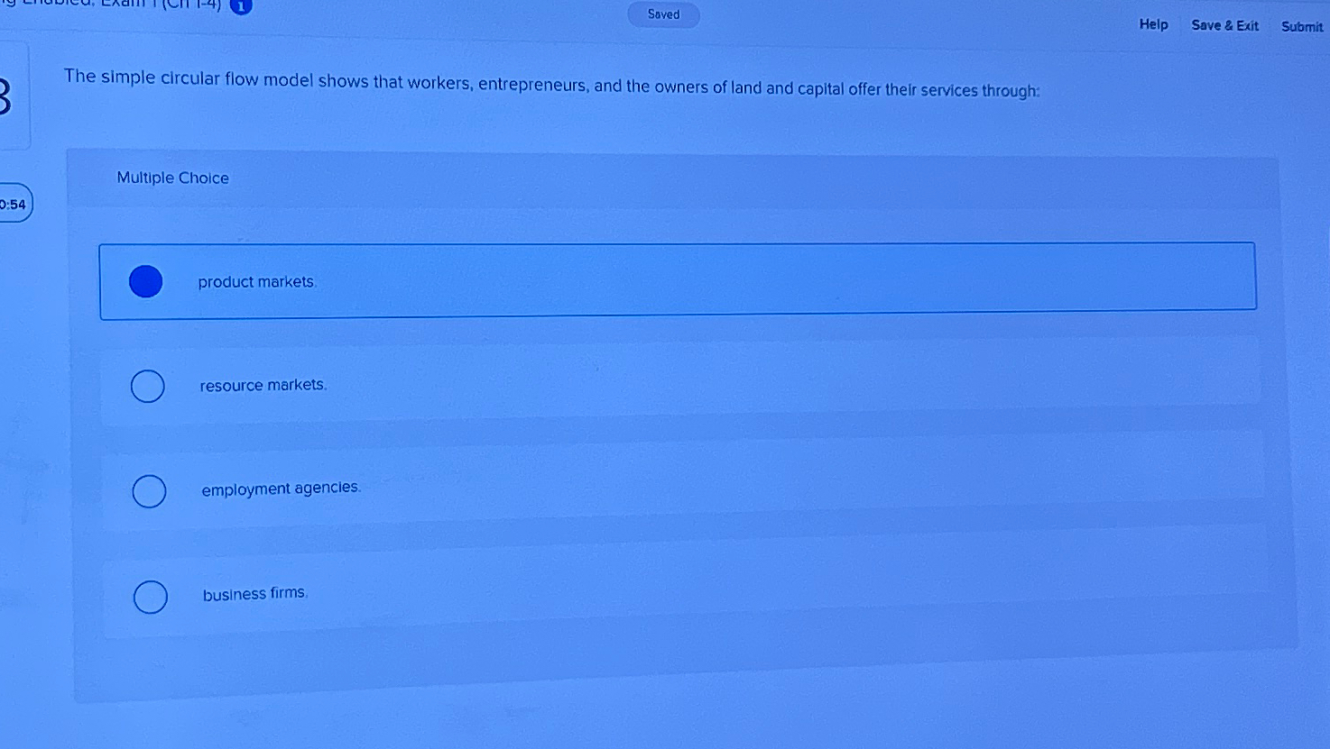 Solved SavedHelpSave & ExitSubmitThe simple circular flow | Chegg.com